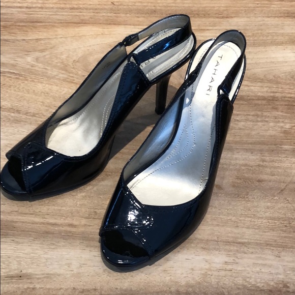 Tahari | Shoes | Tahari Black Patent Sling Back Pumps | Poshmark